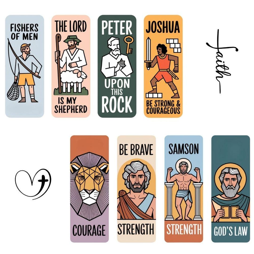 12 Men of the Bible Bookmarks – Daniel, Samson, Joshua, Peter, Bible ...