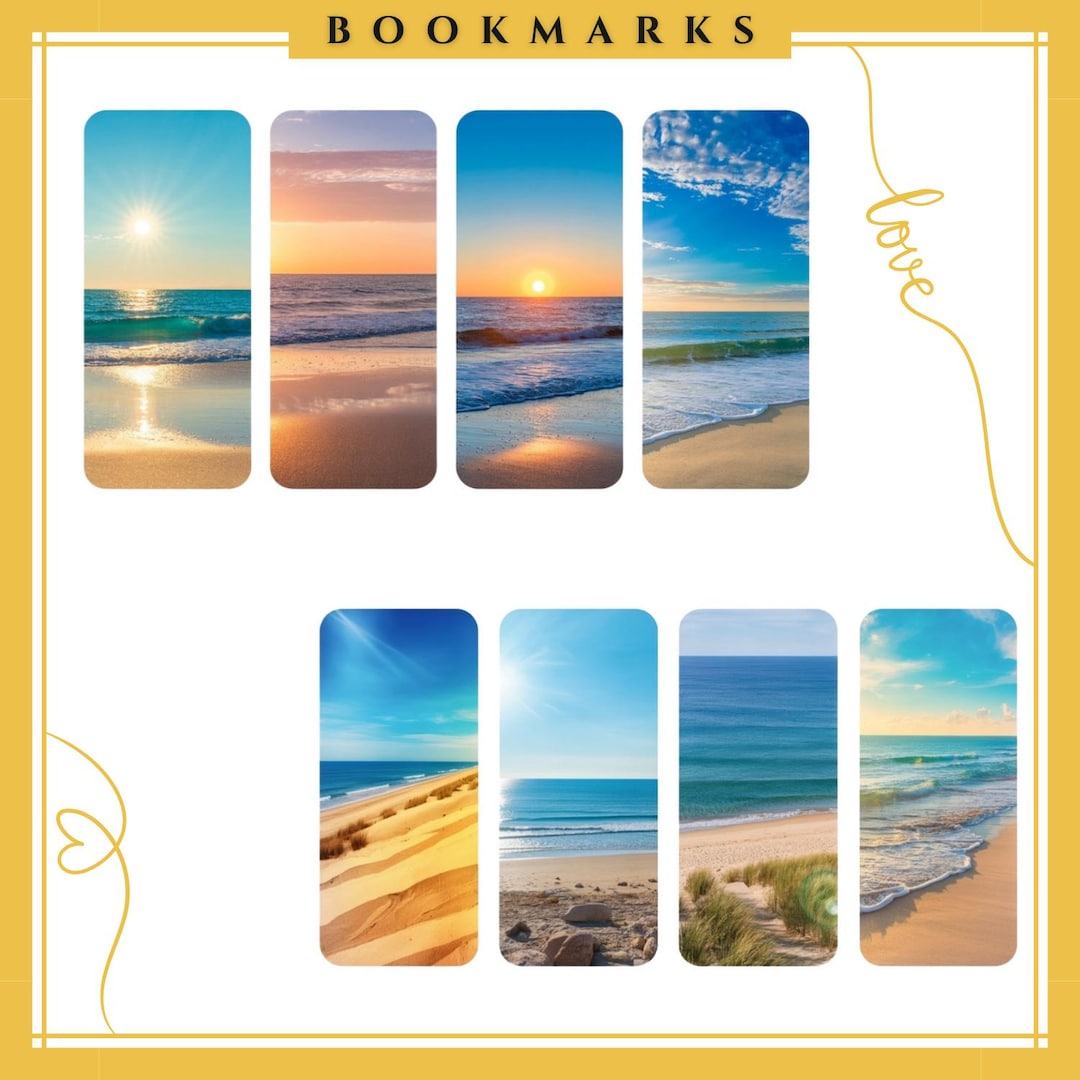 84 Beach Bookmarks – Printable Ocean & Sea Photography Bookmarks ...