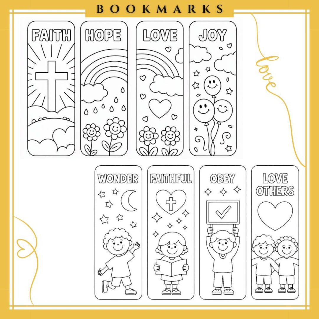 Bible Coloring Bookmarks for Kids: Christian Scripture Art (digital PDF ...