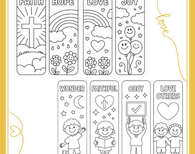 Bible Coloring Bookmarks for Kids: Christian Scripture Art (digital PDF ...