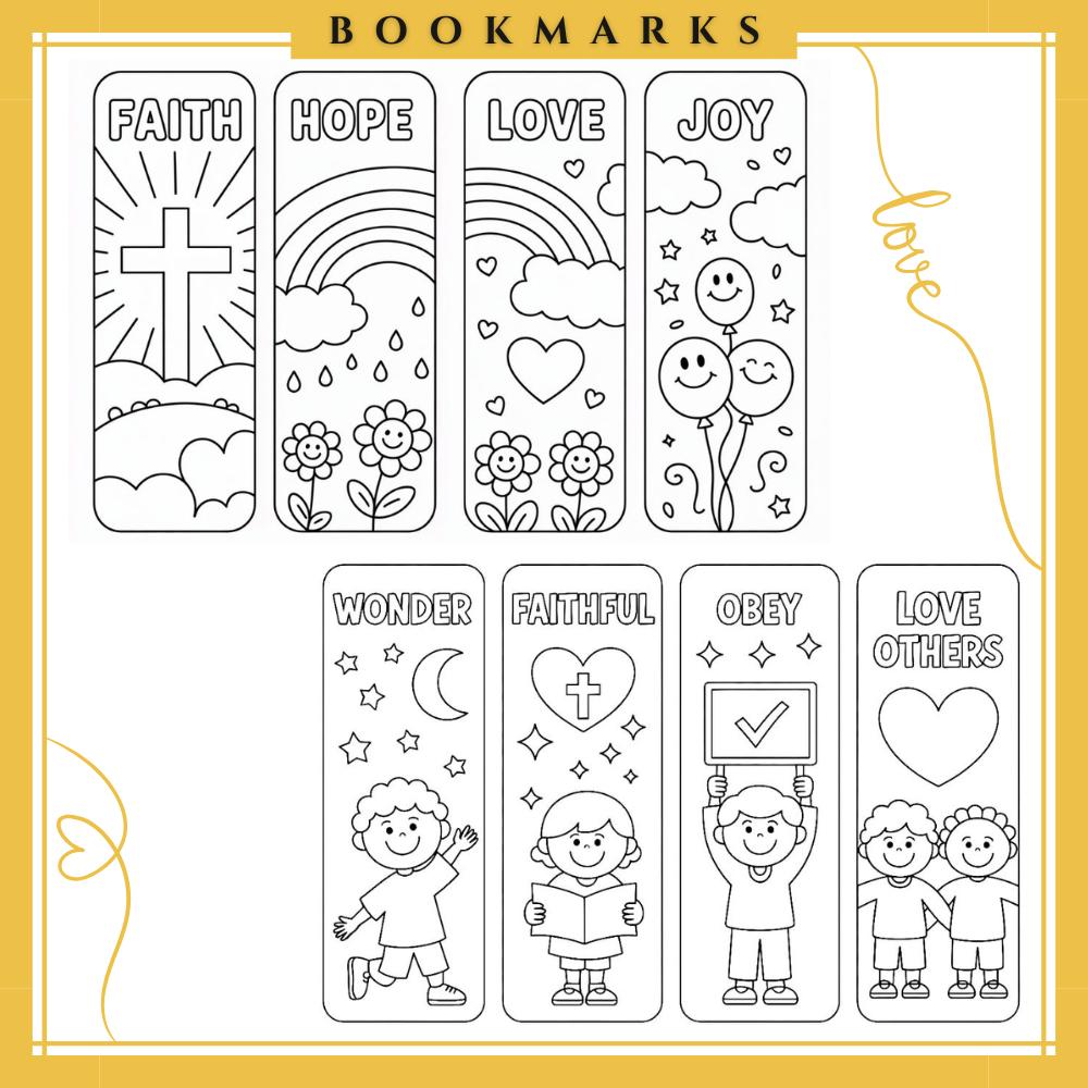 Bible Coloring Bookmarks for Kids: Christian Scripture Art (digital PDF ...