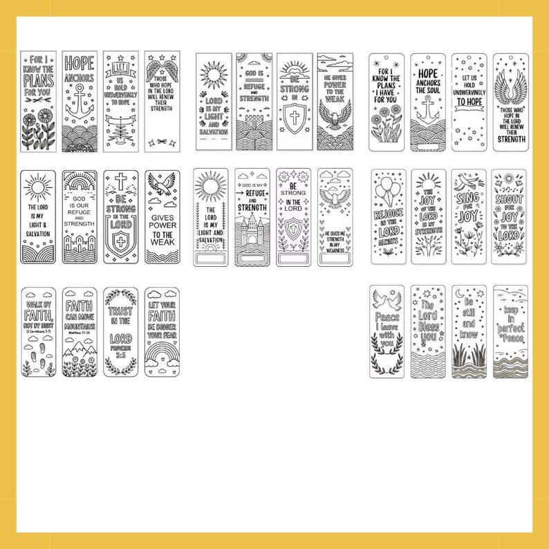 Bible Verse Coloring Bookmarks: Scripture Art, Christian Gift (digital ...