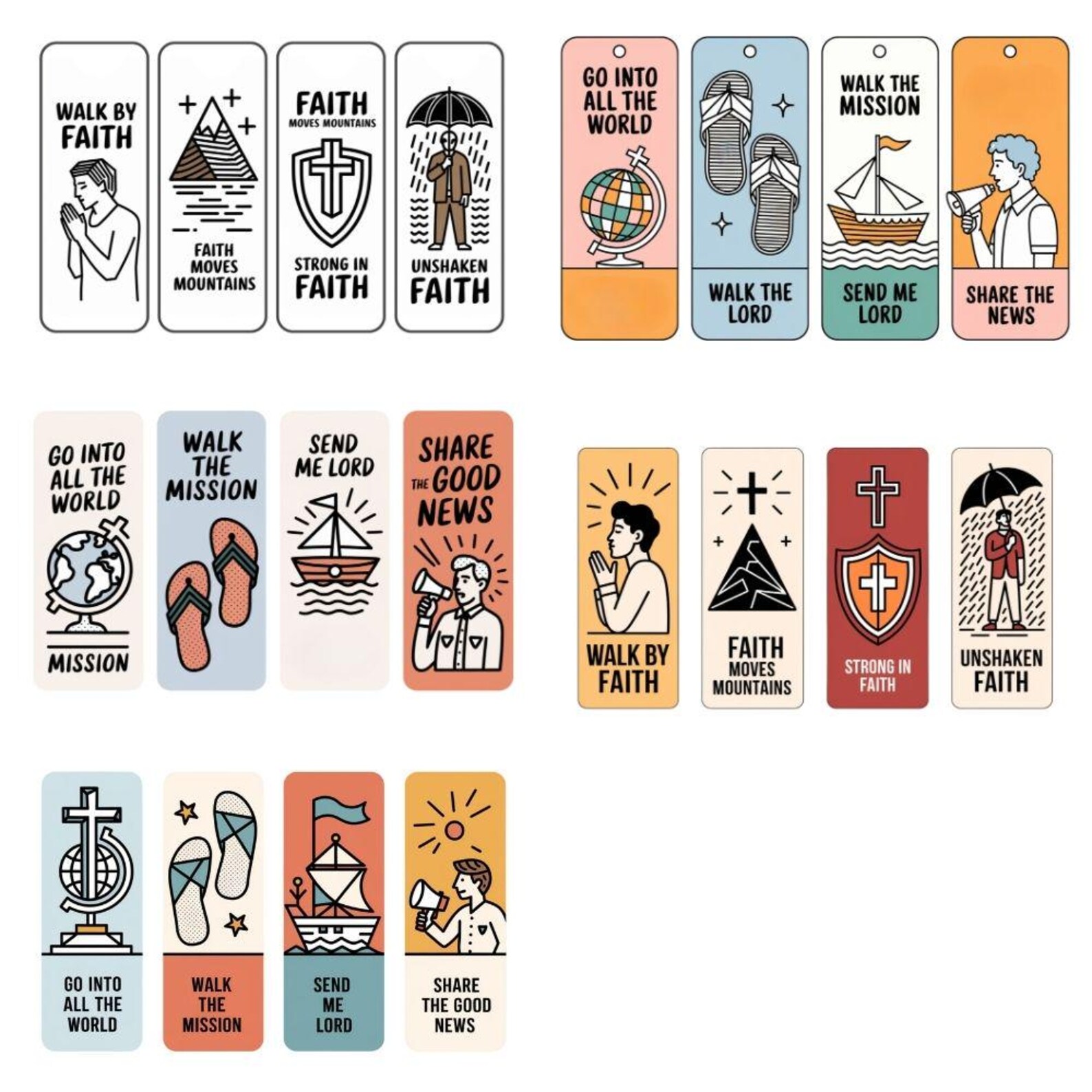 24 Share the Faith Christian Bookmarks – Walk by Faith, Spread the ...