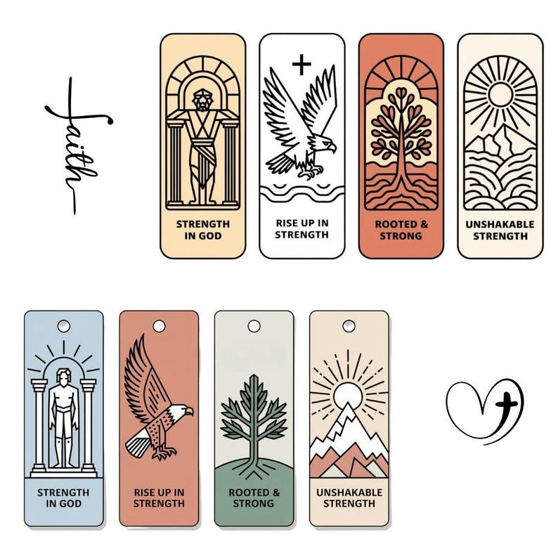 Christian Bookmarks: Strength & Courage Bible Verses (digital Download ...