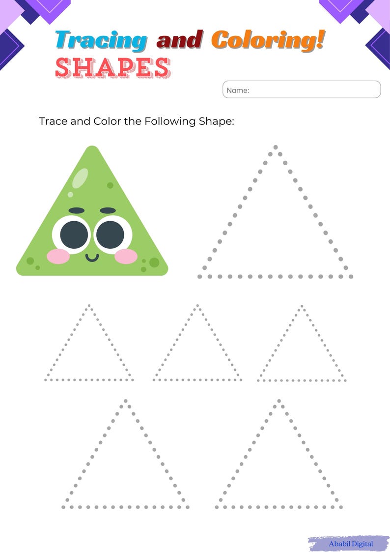 Tracing and Coloring Book of Shapes for Kids | Fun Learning Activity ...