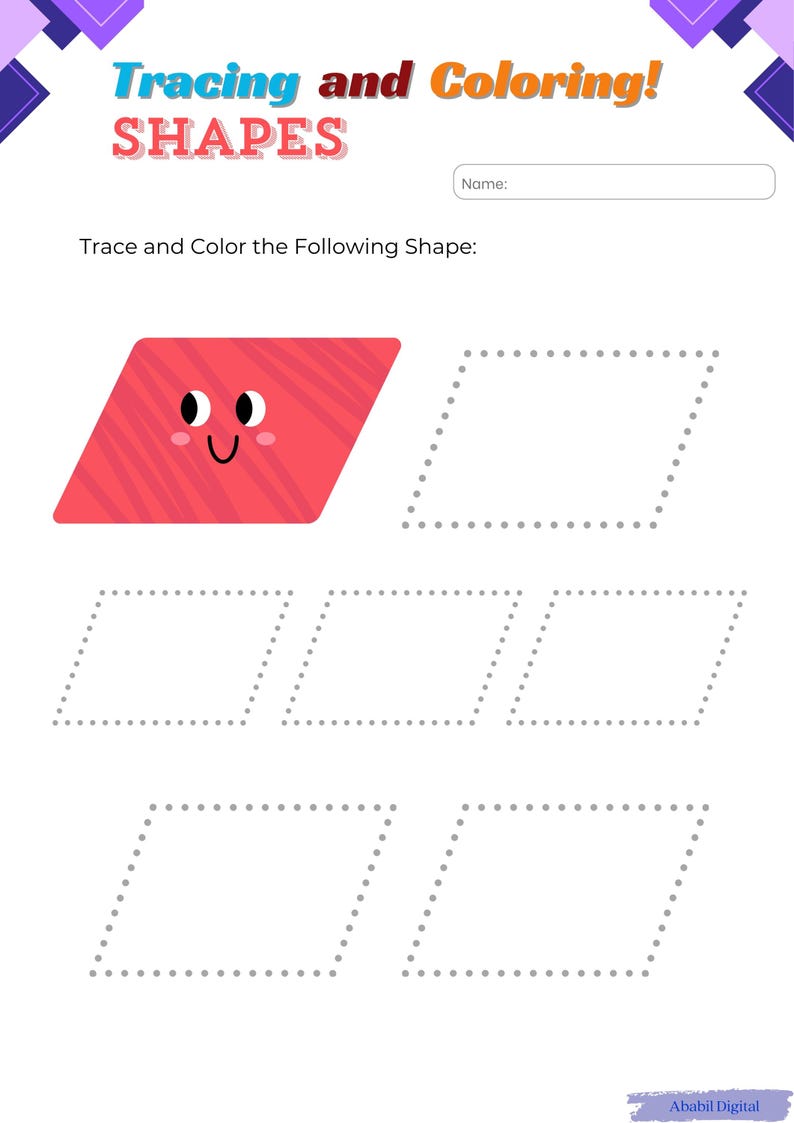 Tracing and Coloring Book of Shapes for Kids | Fun Learning Activity ...