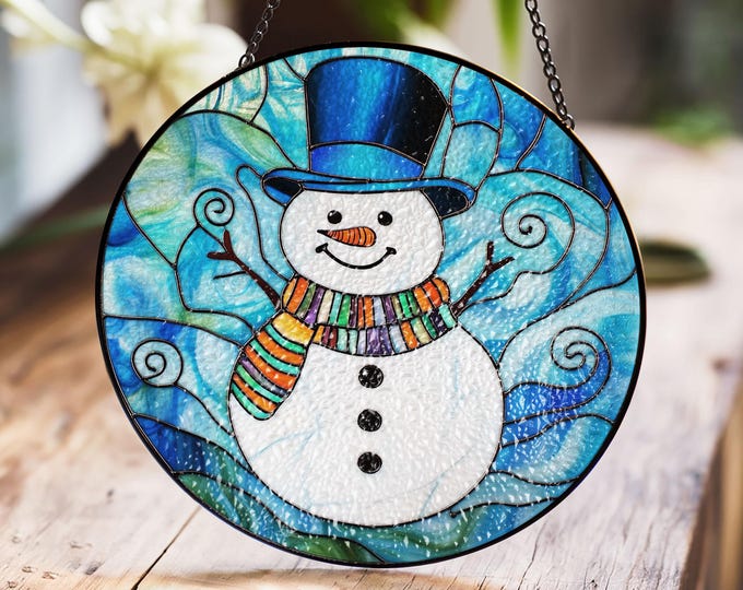 Stained Glass Snowman - Etsy