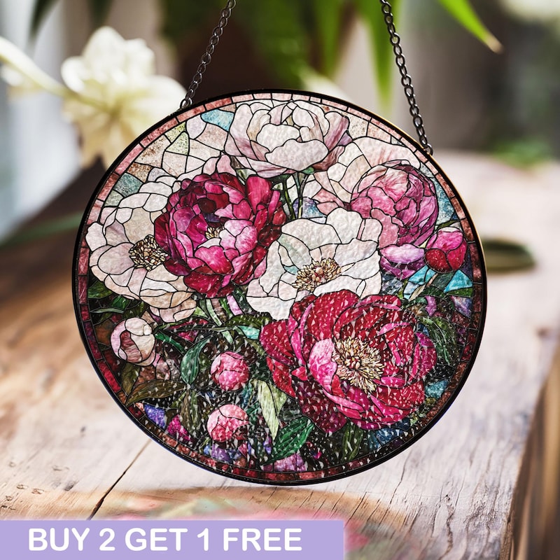 Peony Stained Glass - Etsy