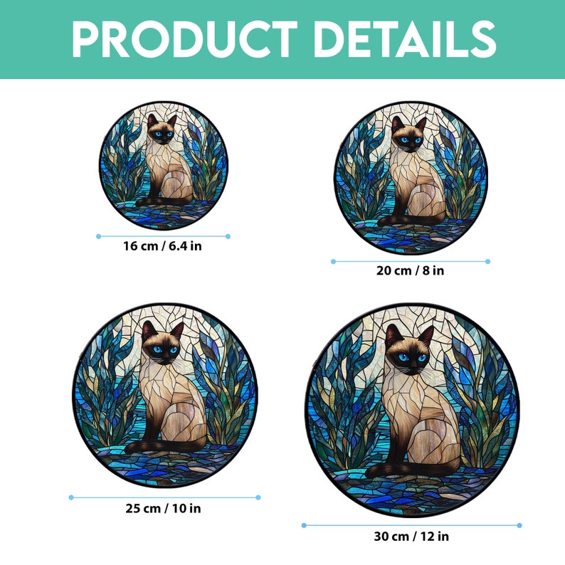 Siamese Cat Stained Glass Window Art – Captivating Feline Design for ...