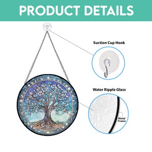 Tree of Life Stained Glass Window Hanging - Elegant Nature-inspired Art ...