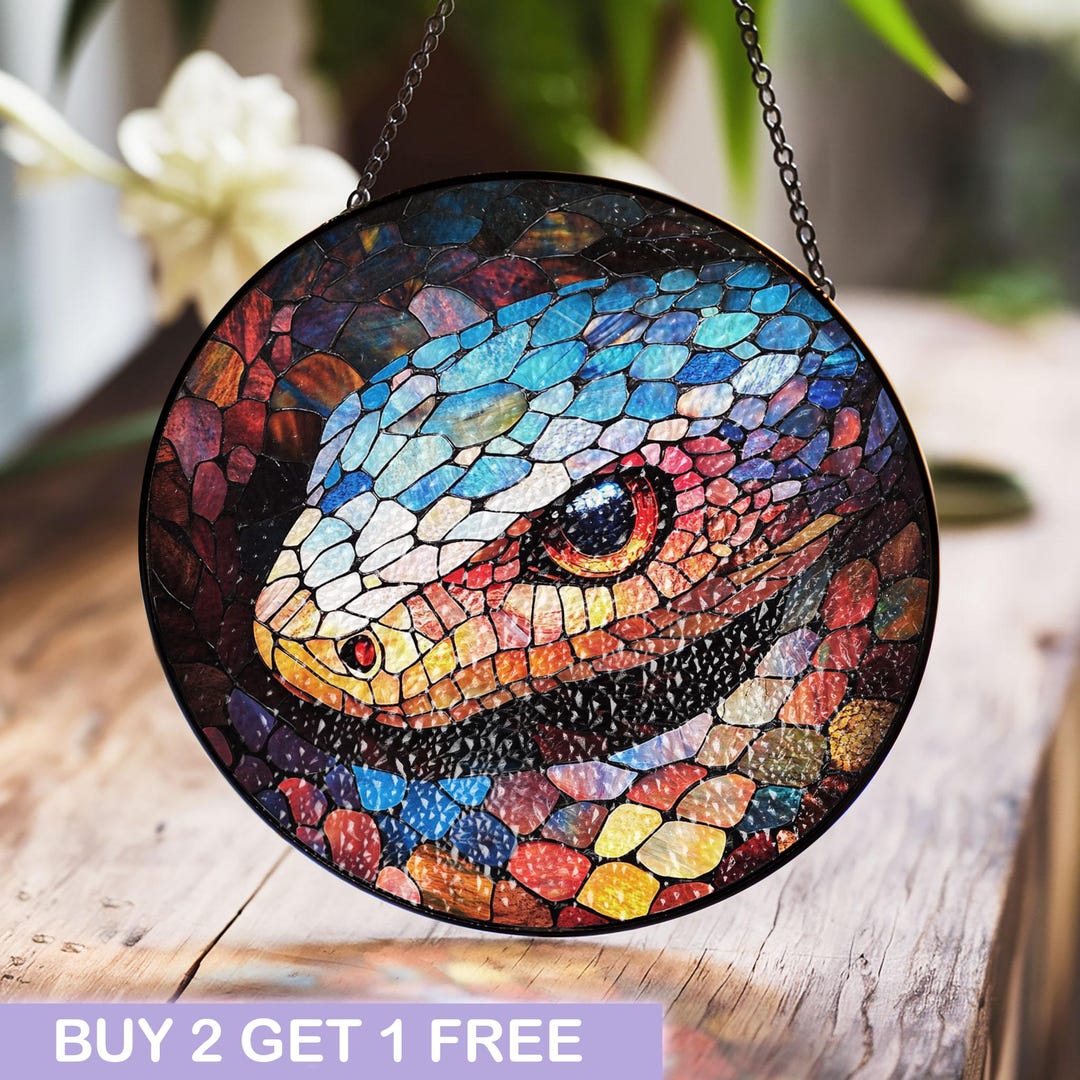 Stained Glass Serpent Eye - Bold and Intricate Window Art - Etsy