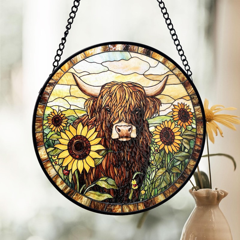 Stained Glass Cow - Etsy