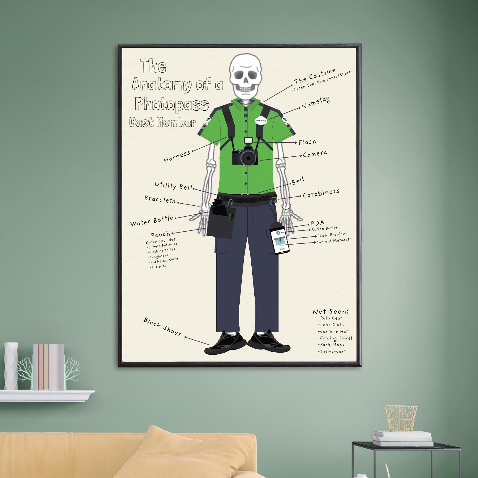 Photopass Cast Member- Anatomy Poster Design Wall Hanging-home Decor - Etsy