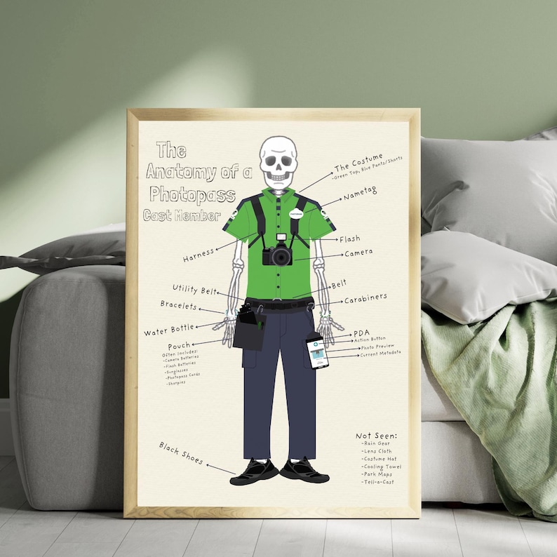 Photopass Cast Member- Anatomy Poster Design Wall Hanging-home Decor - Etsy