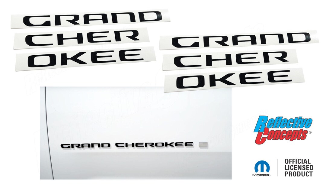 2022-2025 Grand Cherokee - GRAND CHEROKEE Door Emblem Overlay Sticker ...