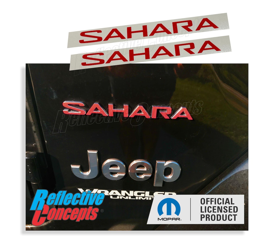 SAHARA Fender Emblem Overlay Decal Stickers - 2018-2024 Jeep Wrangler ...