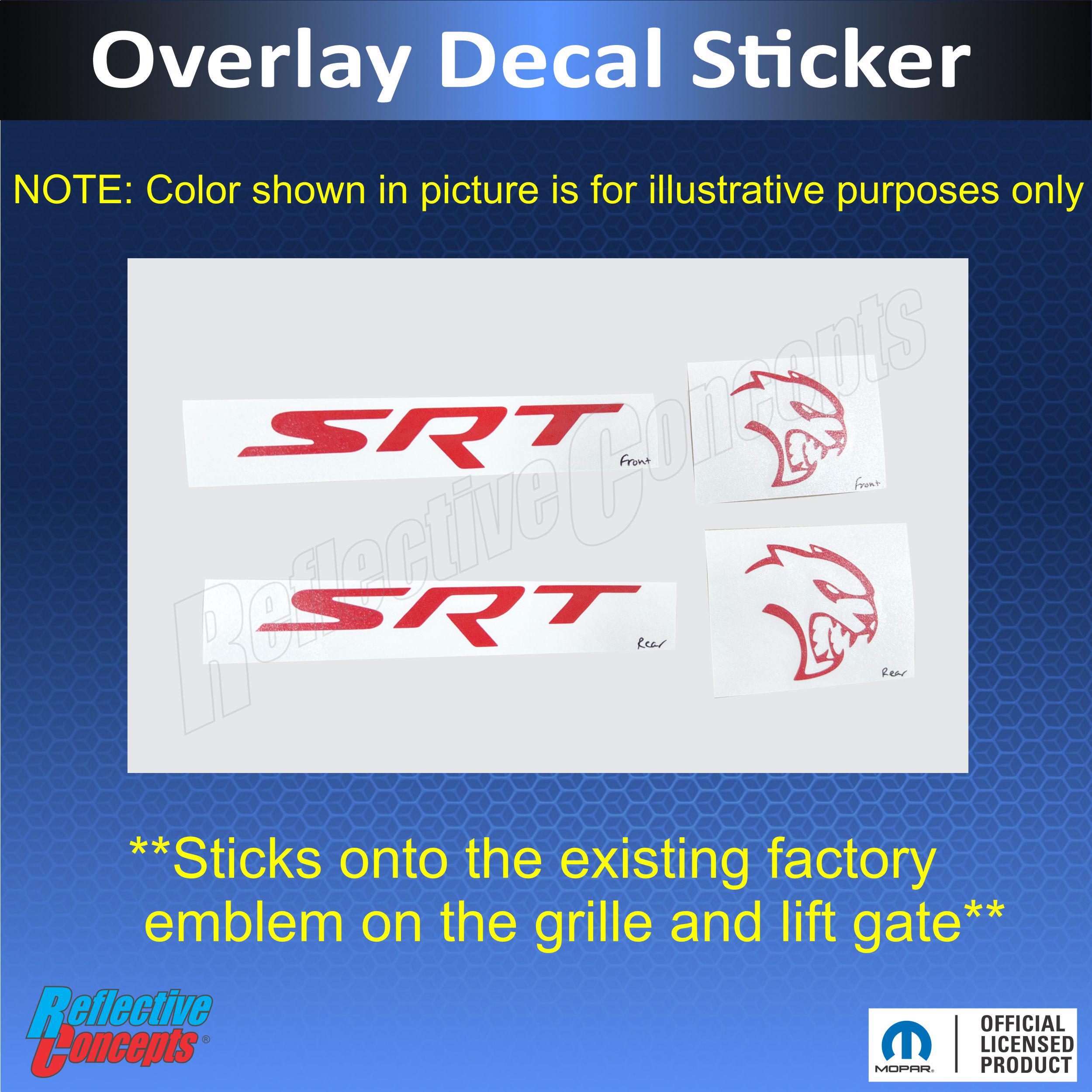 SRT Hellcat Grille & Liftgate Emblem Overlay Stickers - 2021-2026 ...