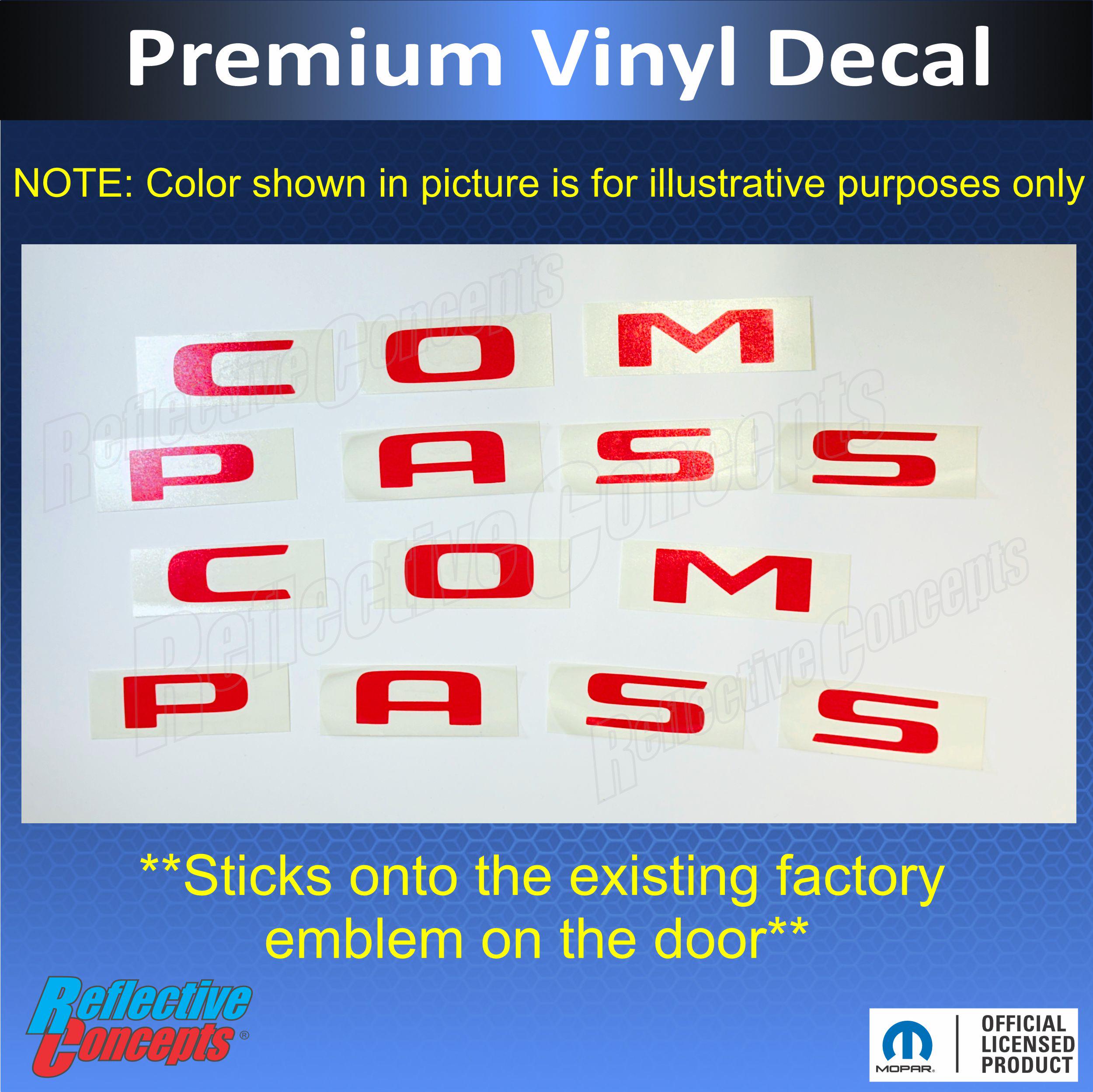 2018-2026 Jeep Compass - COMPASS Door Emblem Overlay Sticker Set - Etsy