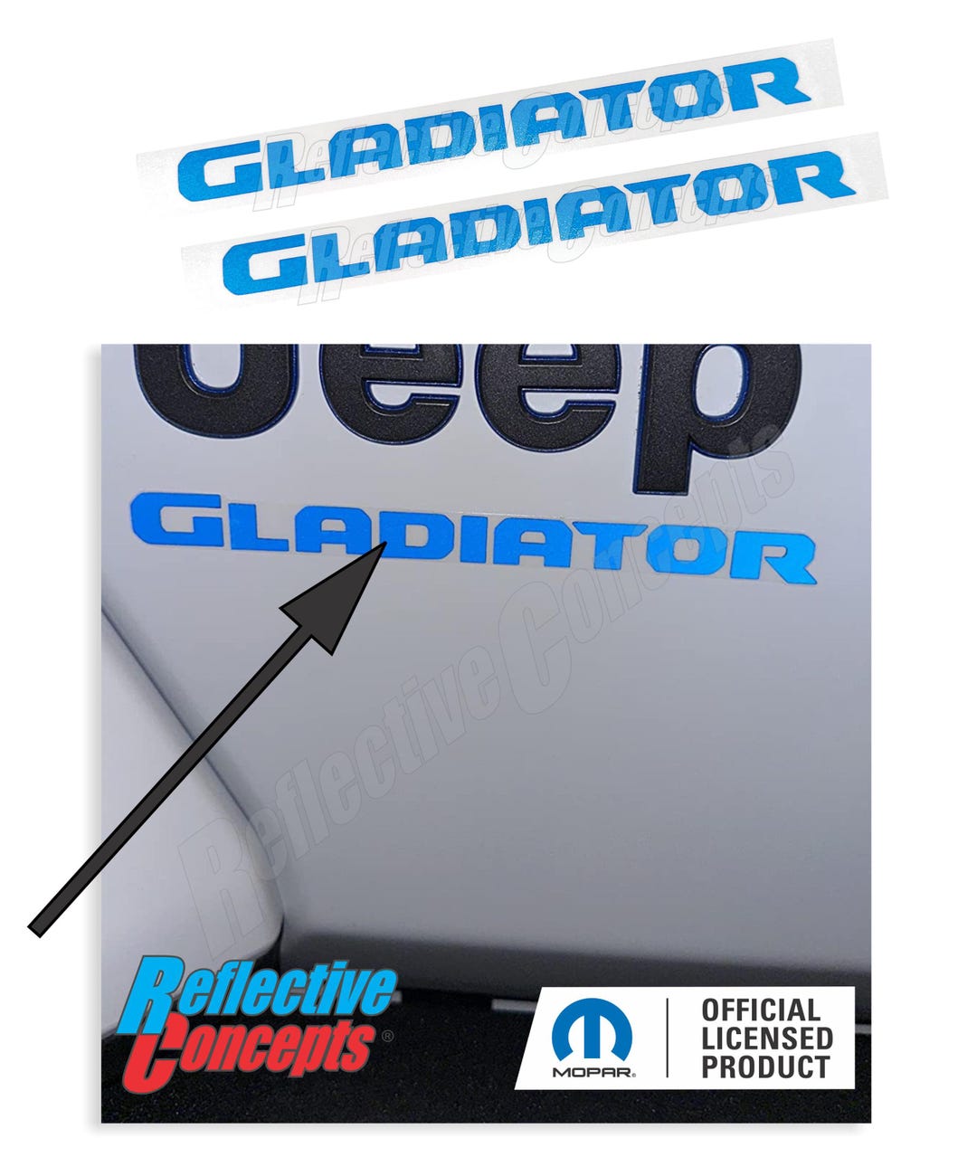 GLADIATOR Fender Text Lettering Overlay Decal Stickers - 2020-2024 ...
