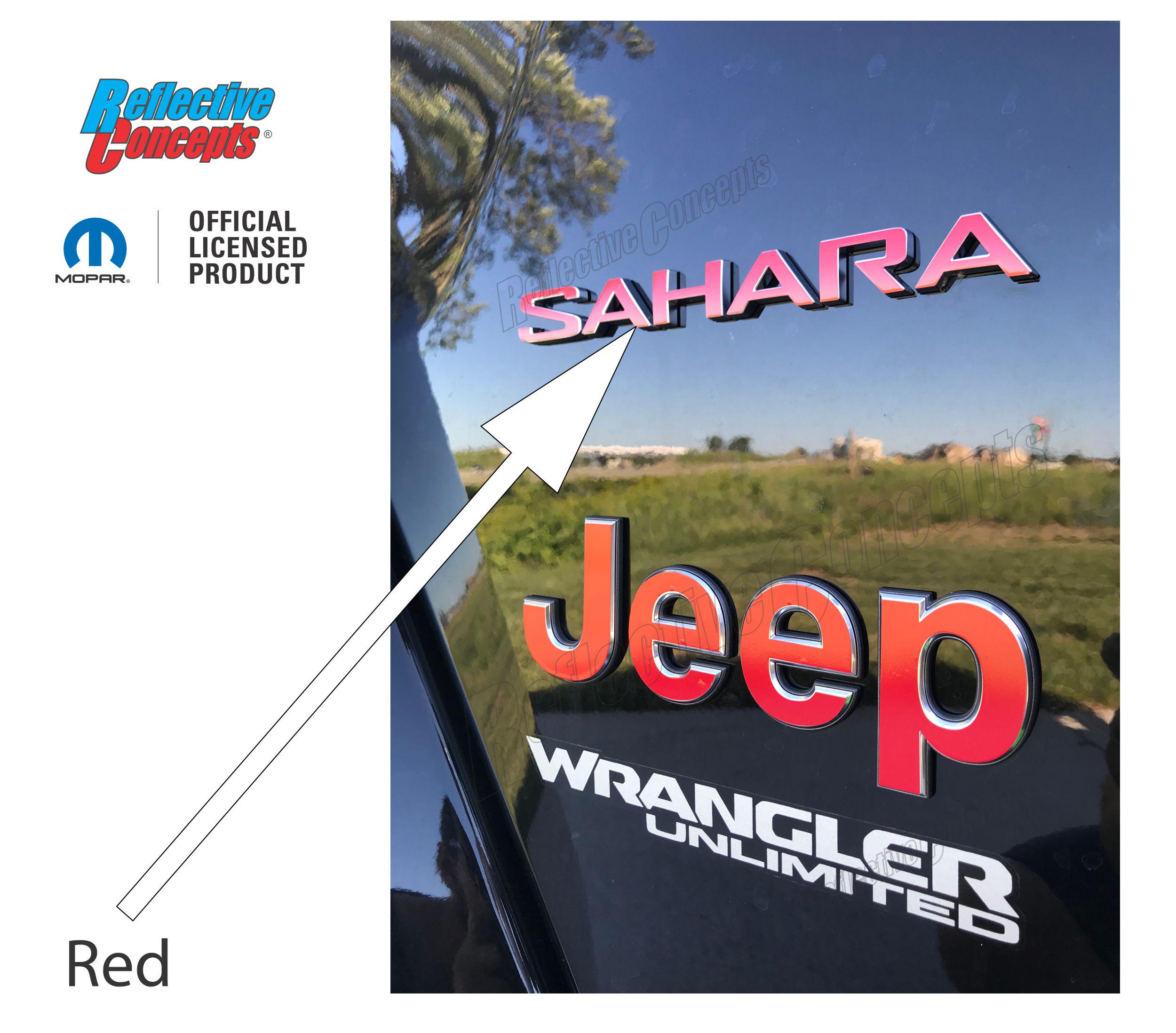SAHARA Fender Emblem Overlay Decal Stickers 2018-2024 Jeep Wrangler JL ...