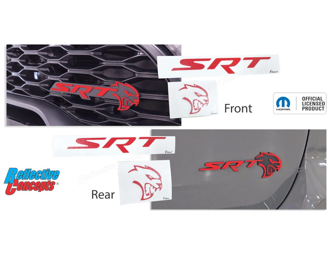 SRT Hellcat Grille & Liftgate Emblem Overlay Stickers - 2021-2025 ...