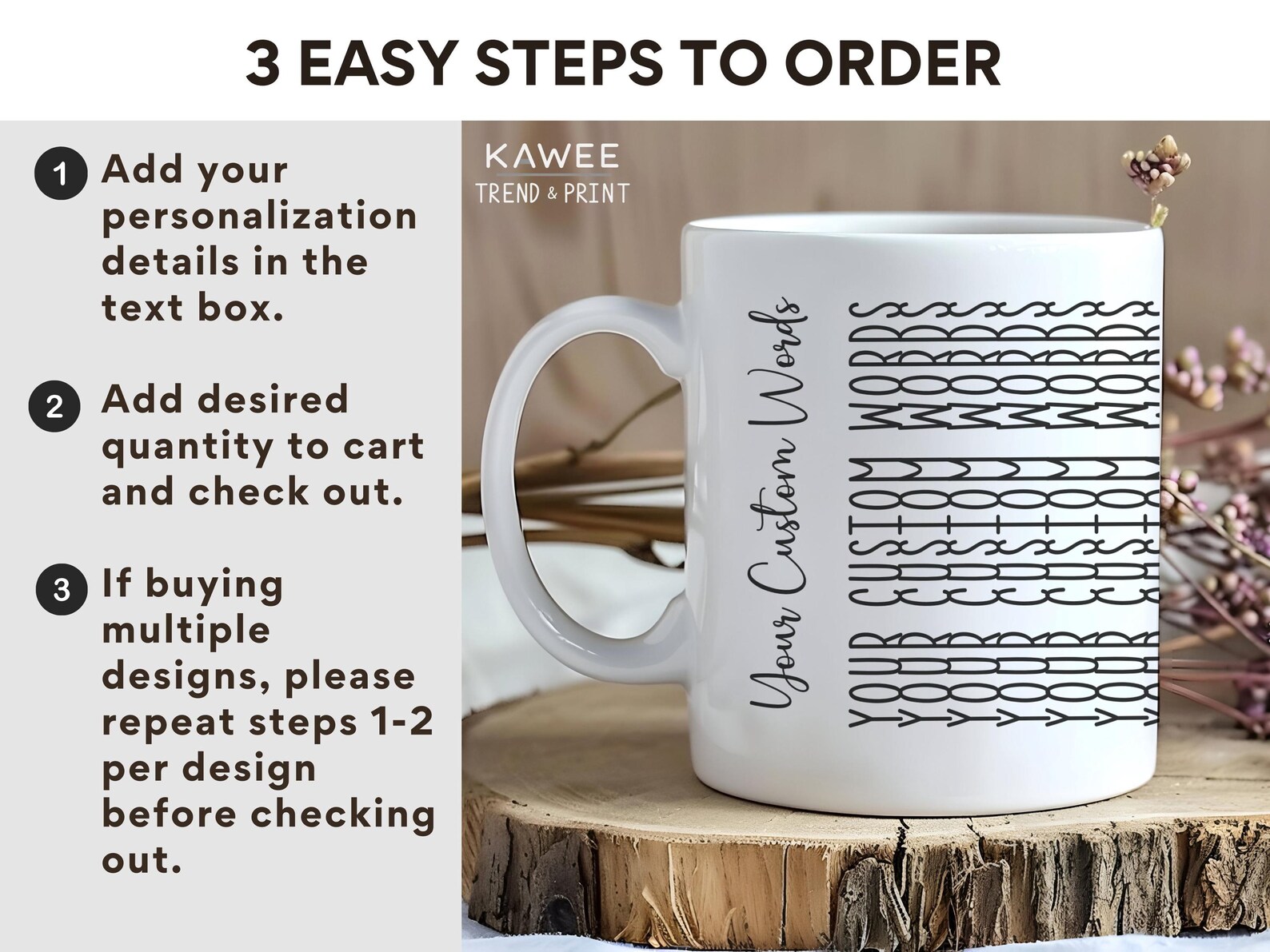 Custom Hidden Message Mug, Personalized Ceramic Coffee Cup (11oz/15oz ...