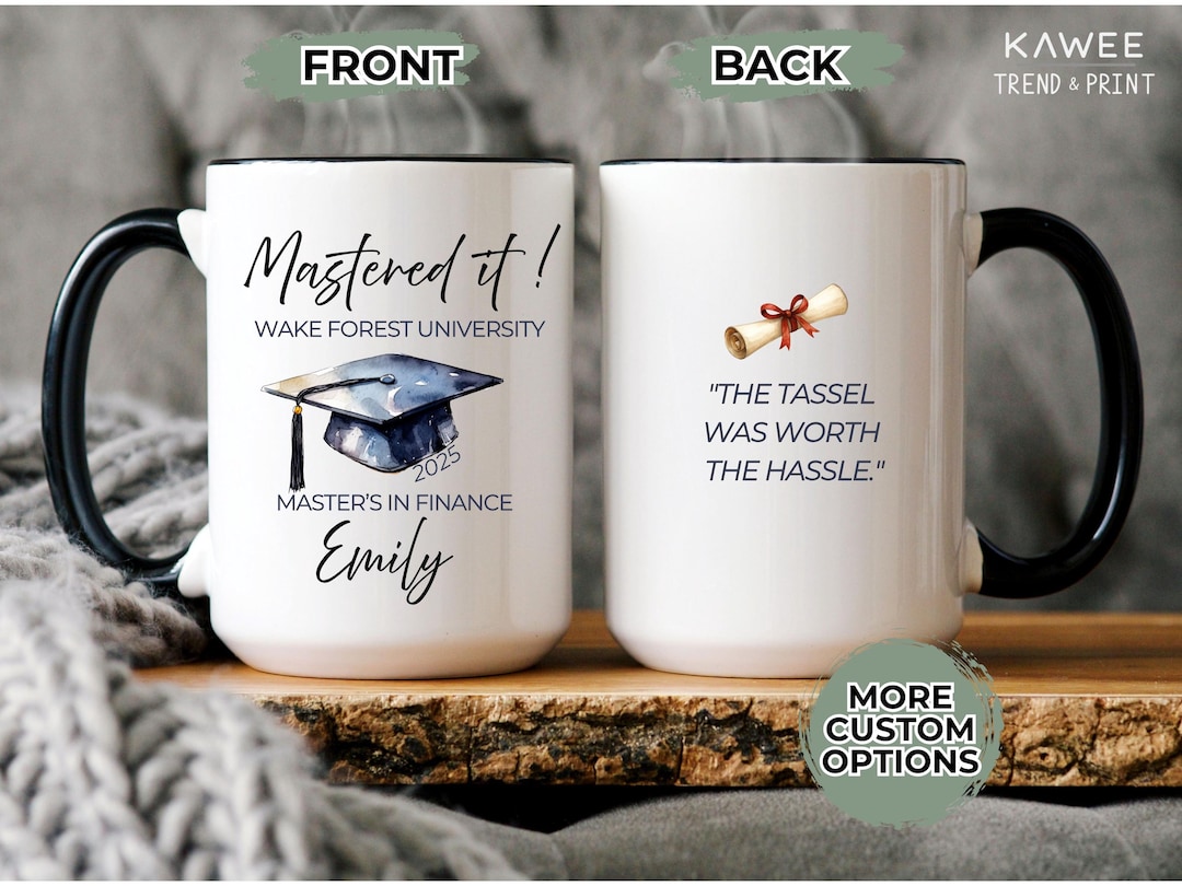 Masters Graduation Mug – Personalized Grad Gift With Name & Degree ...