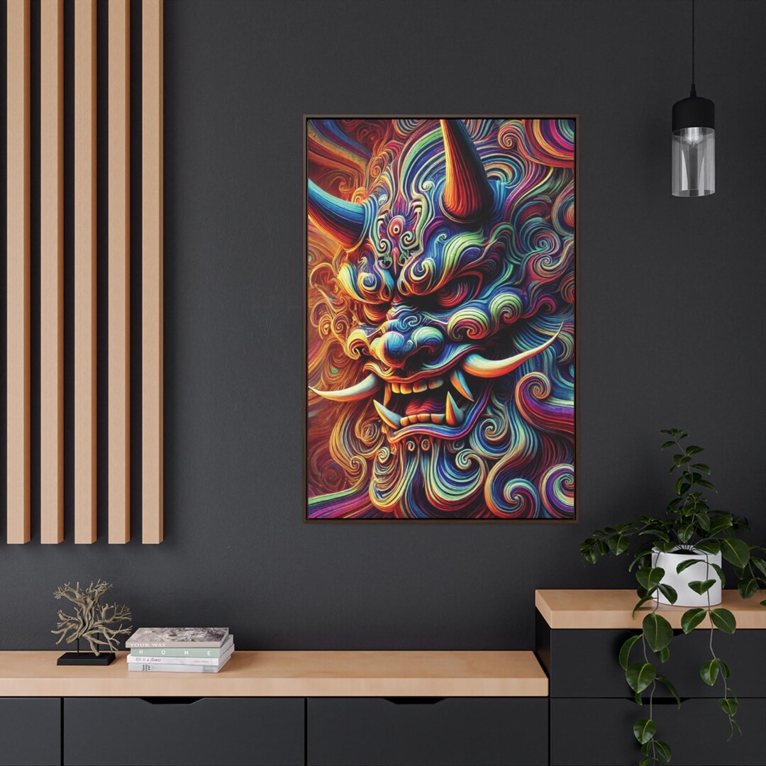 Oni Fury Psychedelic Demon Mask - Etsy