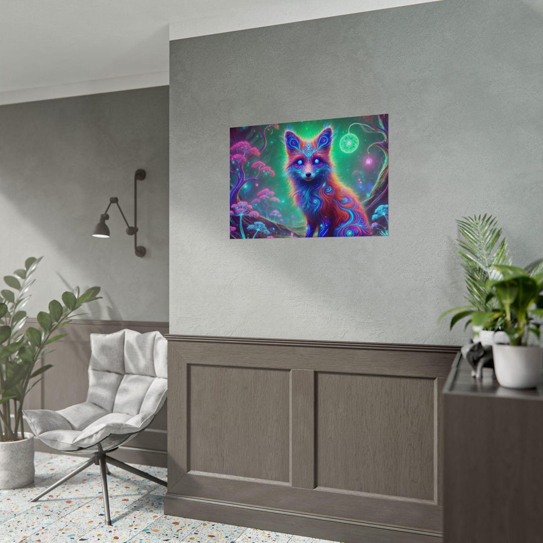 Psychedelic Fox in Enchanted Forest Trippy Fantasy Art - Etsy