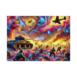 Trippy World War II Battle Poster Psychedelic Explosion Art - Etsy