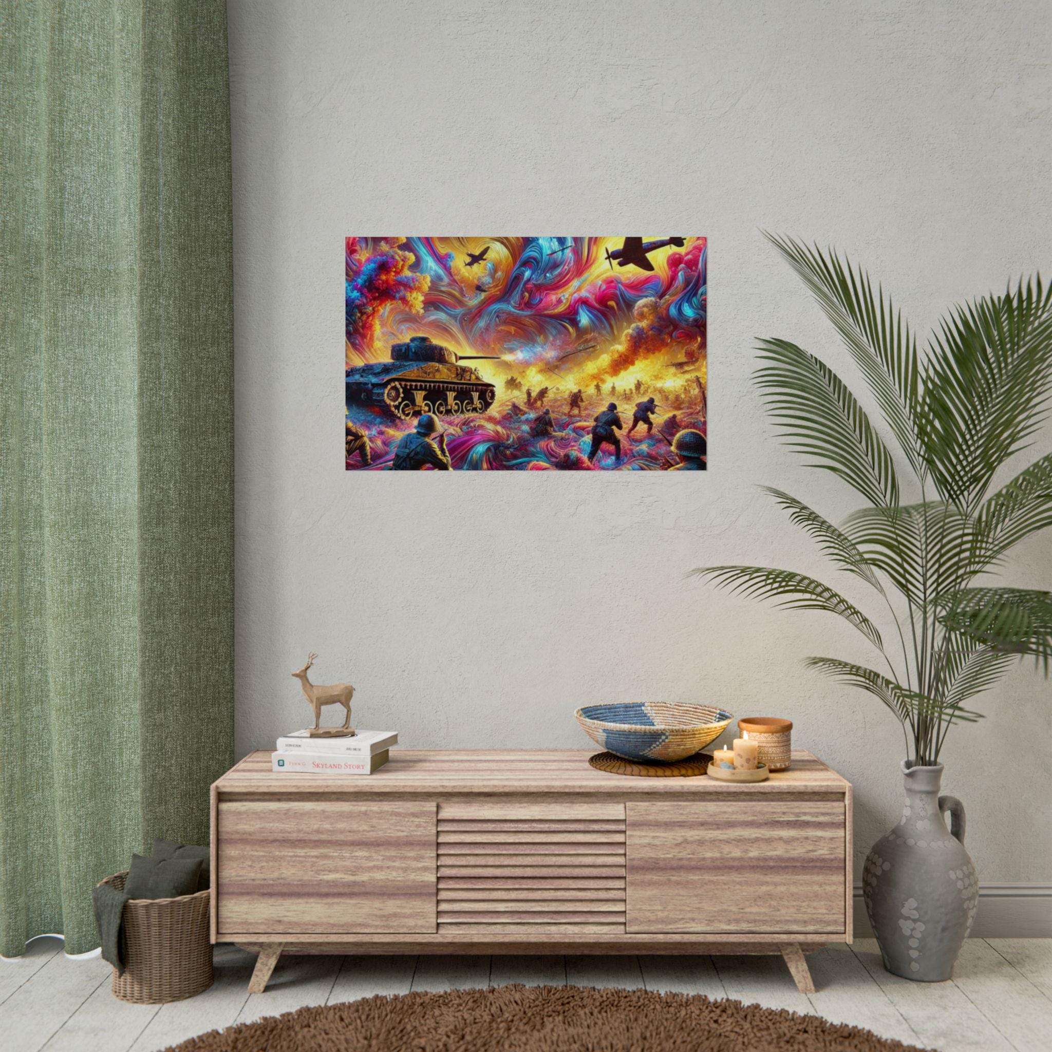 Trippy World War II Battle Poster Psychedelic Explosion Art - Etsy