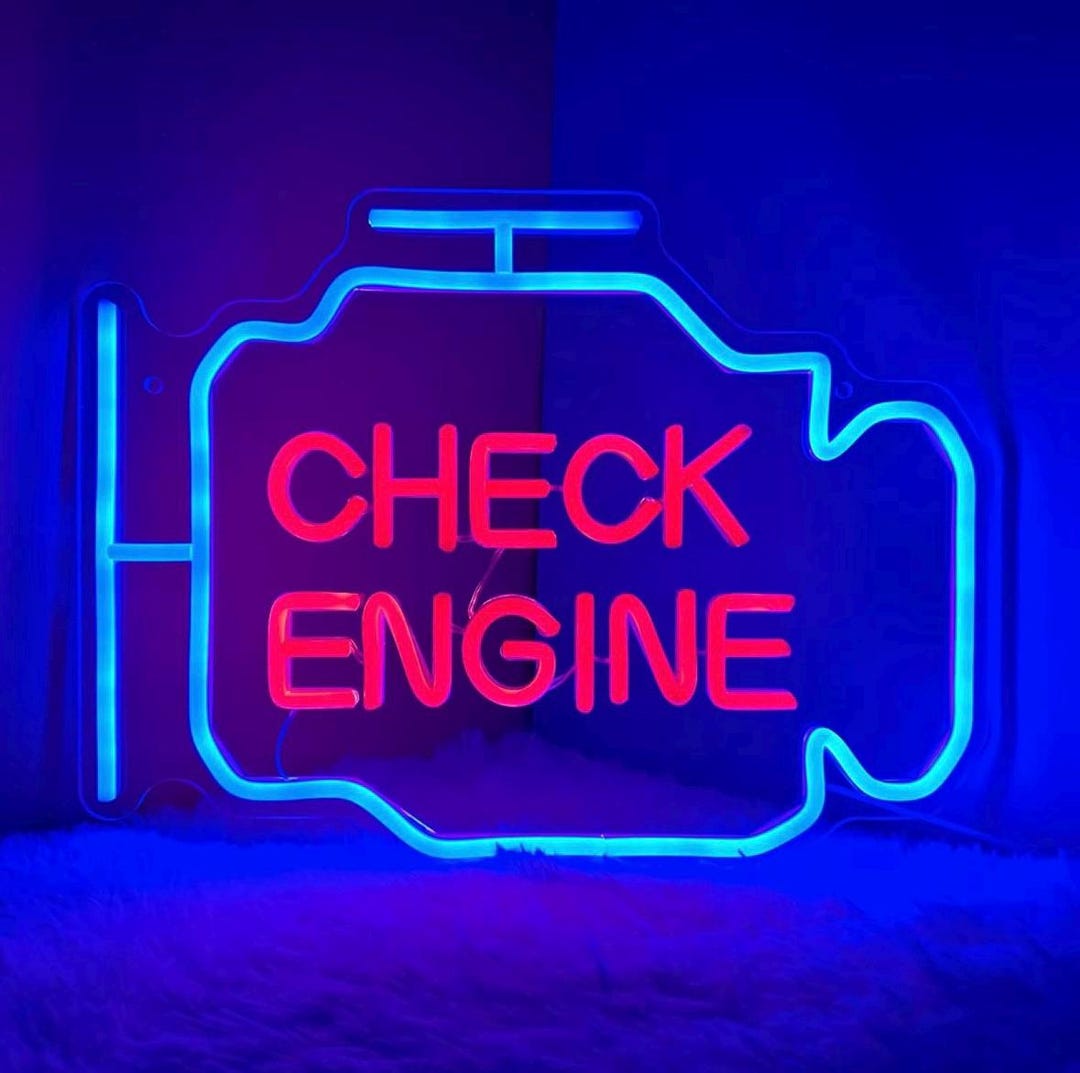 Check Engine Neon Sign - Etsy
