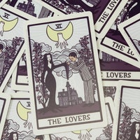 The Lovers VI - Tarot Card Art - Hand-cut Art Card Mounted on 5x7 ...