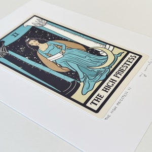 The High Priestess II - Tarot Card Art - Hand-cut Art Card Mounted on ...
