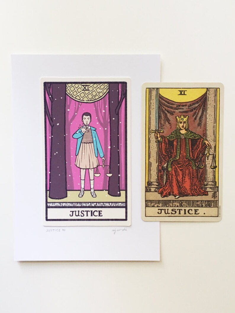 Justice XI - Tarot Card Art - 5x7 Art Print, Hand-cut and Mounted Card ...