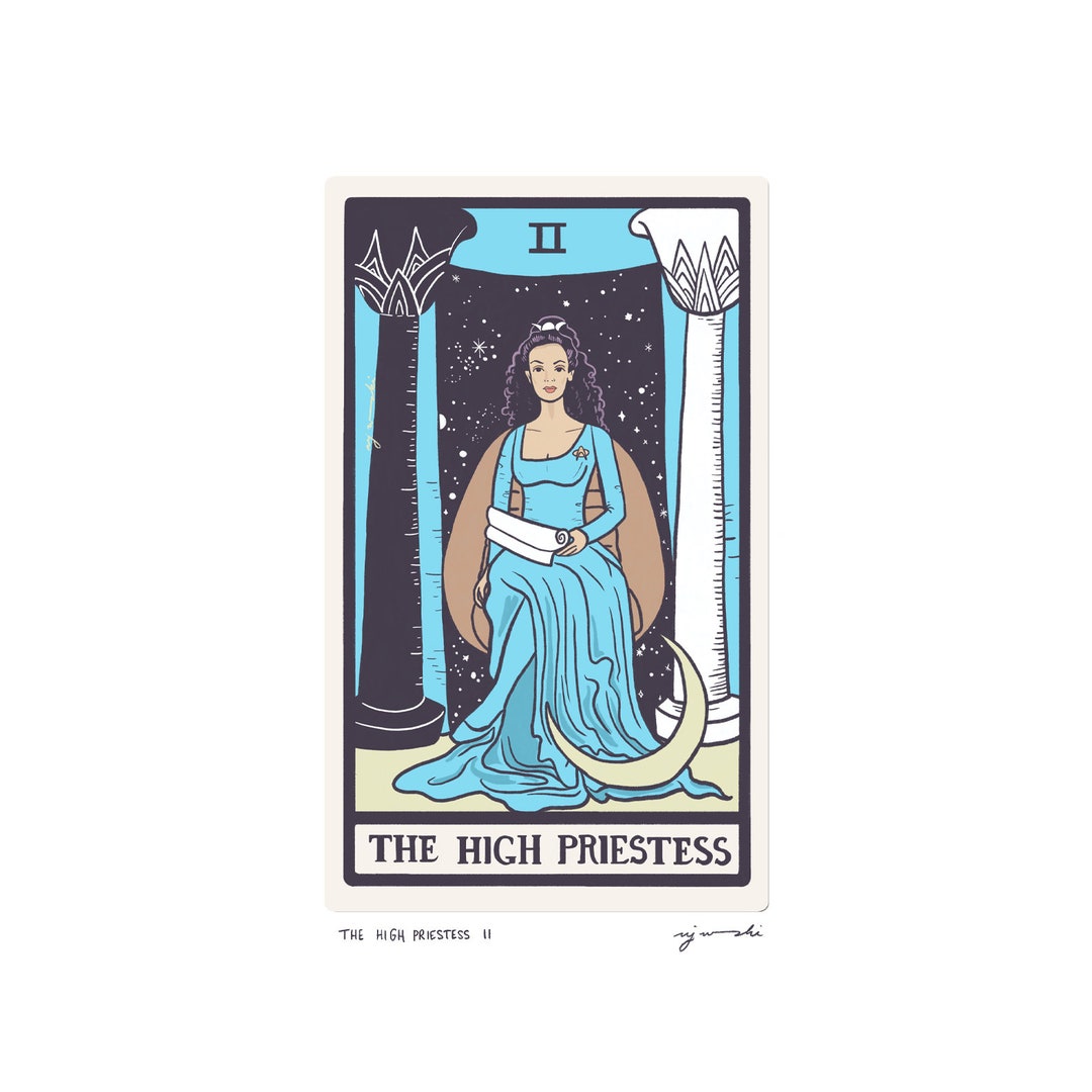 The High Priestess II - Tarot Card Art - Hand-cut Art Card Mounted on ...