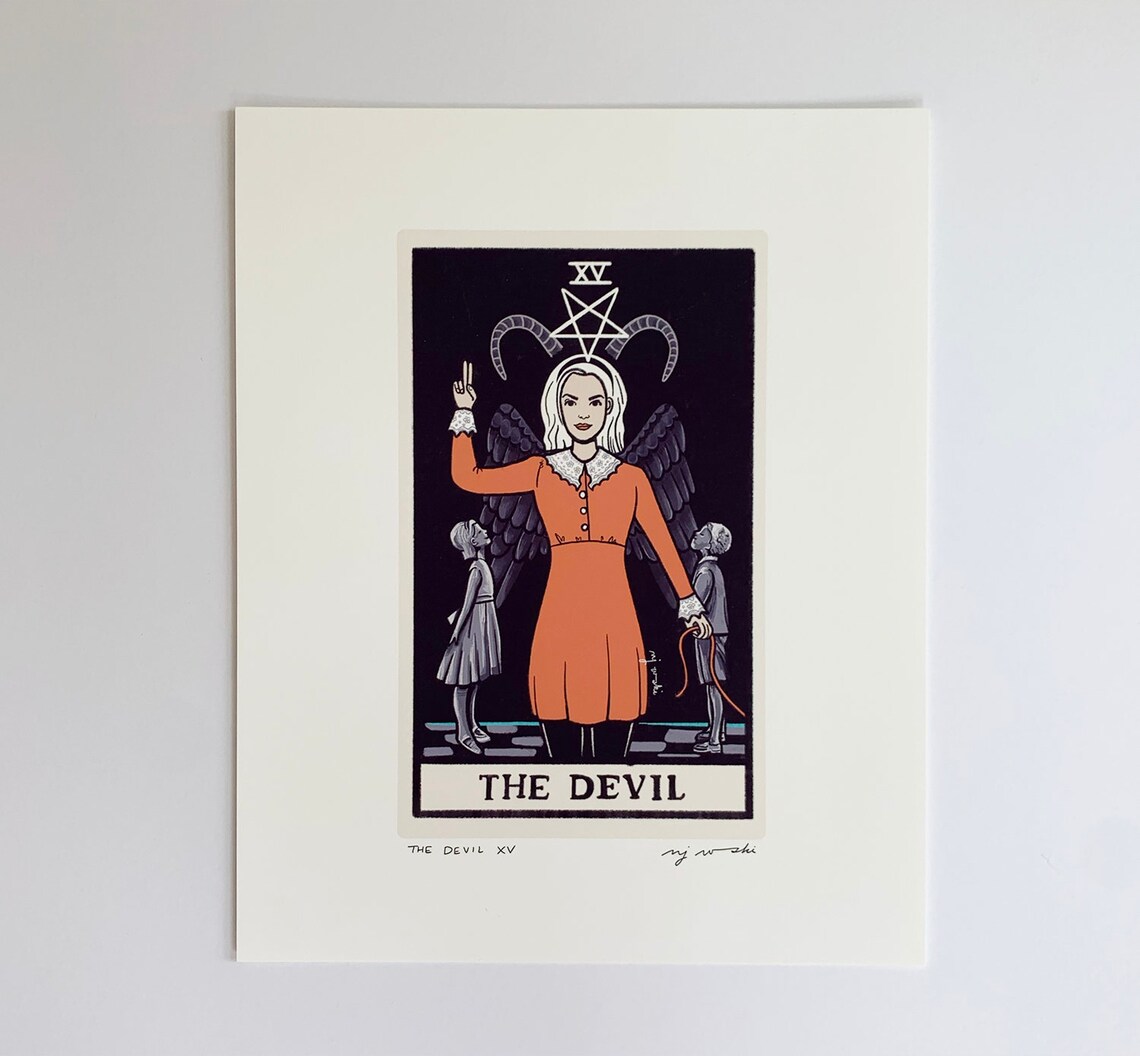 The Devil XV Large Tarot Print 8x10 or 11x14 | Etsy