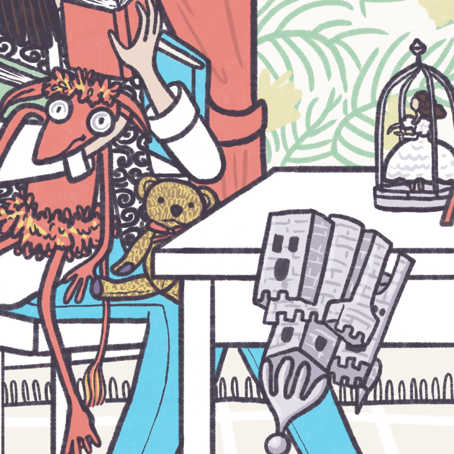 The Tower XVI Reversed - Tarot Card Art - 5x7 Art Print, Hand-cut and ...