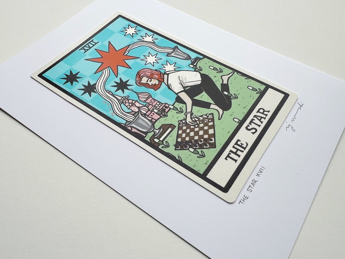 The Star XVII - Tarot Card Art - 5x7 Art Print, Hand-cut and Mounted ...