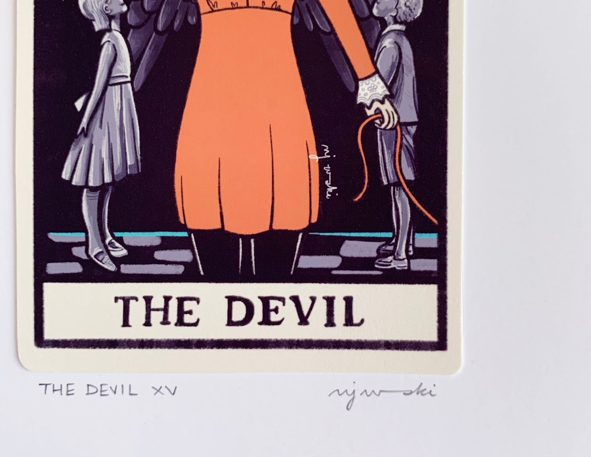 The Devil XV Tarot Card Art 5x7 Art Print Hand-cut and | Etsy