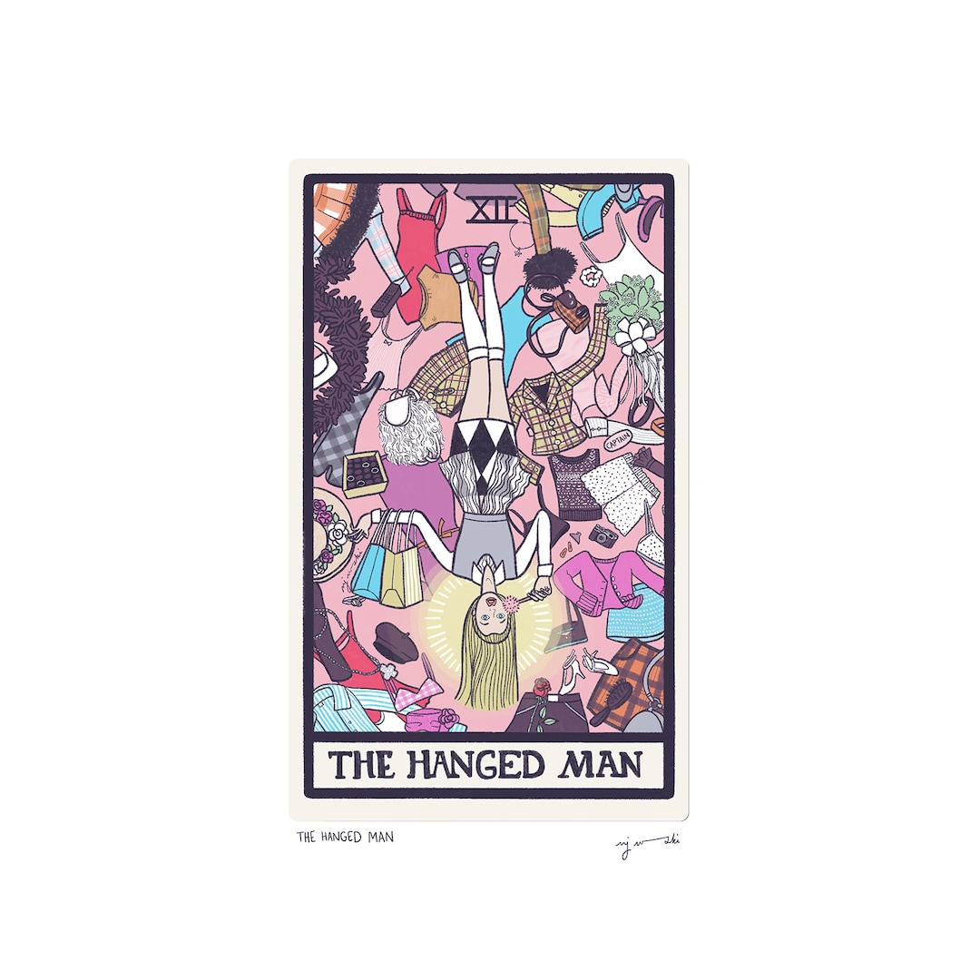 The Hanged Man XII - Tarot Card Art - 5x7 Art Print, Hand-cut and ...