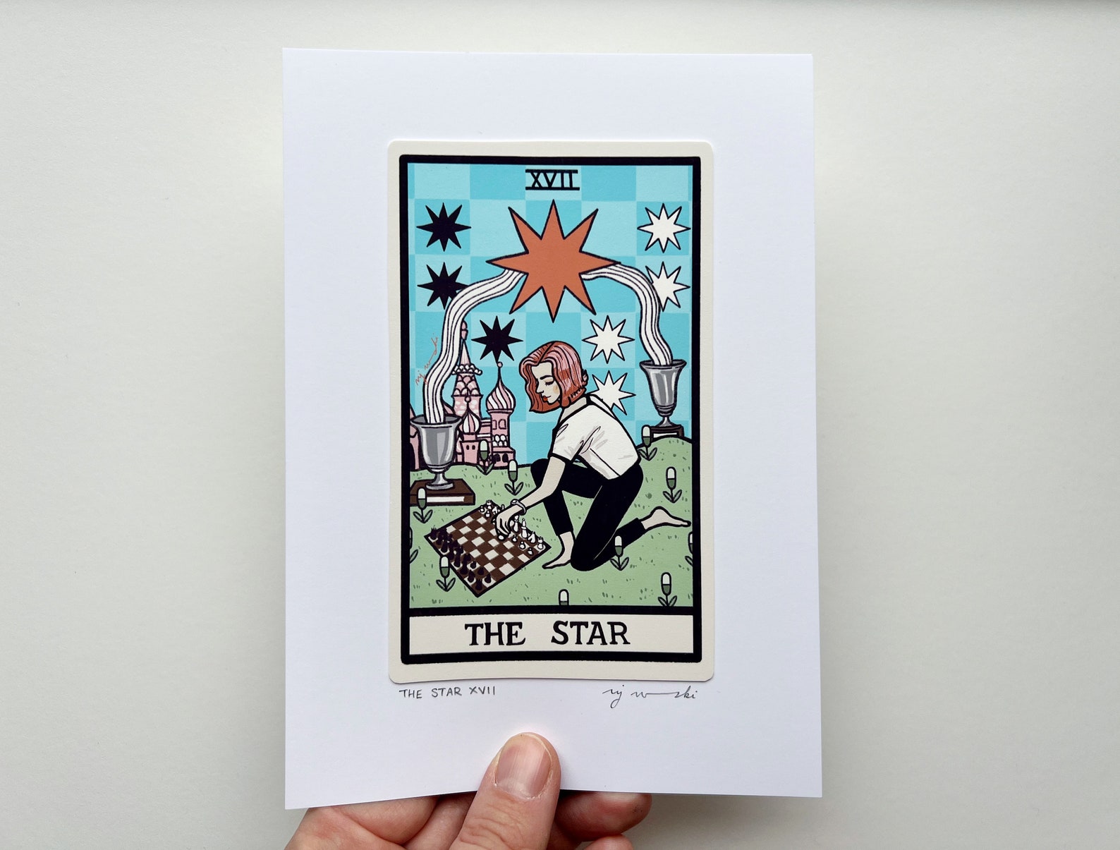 The Star XVII - Tarot Card Art - 5x7 Art Print, Hand-cut and Mounted ...