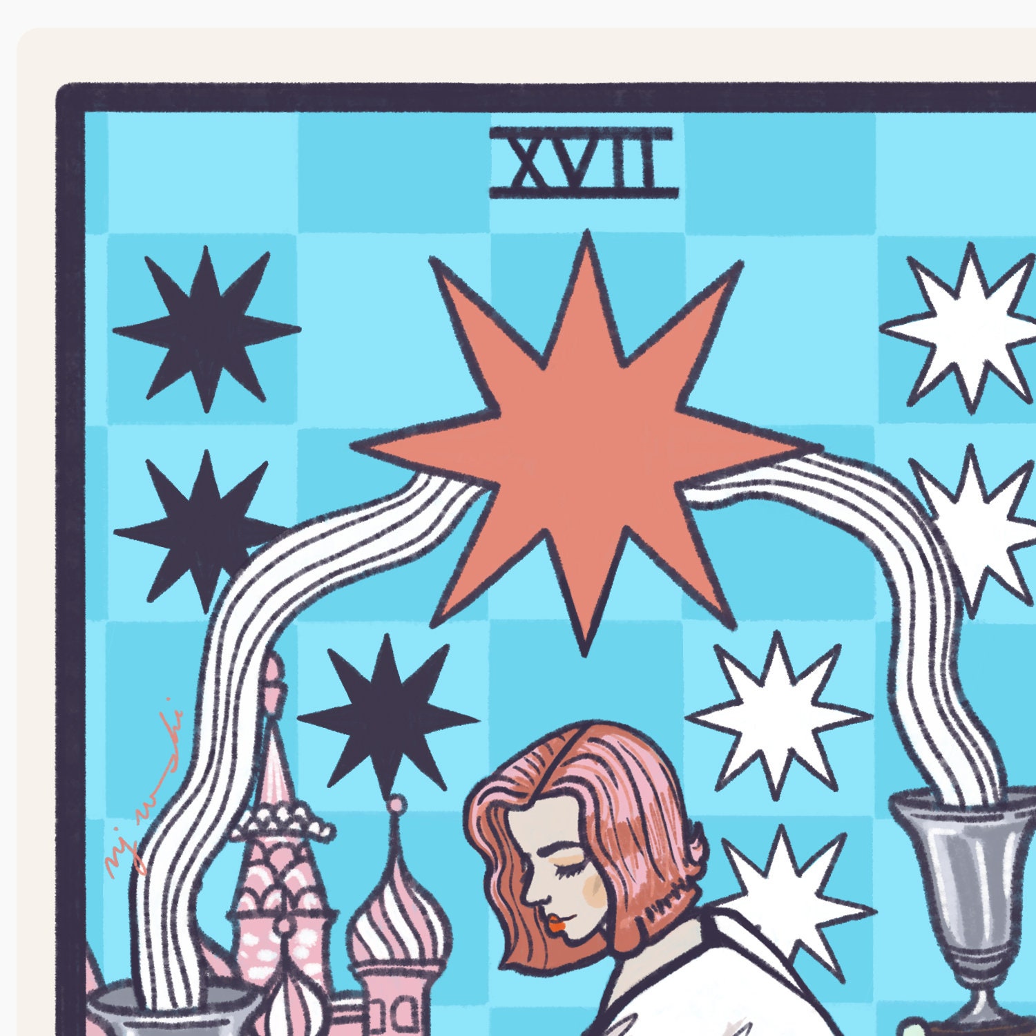 The Star XVII - Tarot Card Art - 5x7 Art Print, Hand-cut and Mounted ...