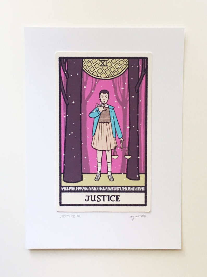 Justice XI - Tarot Card Art - 5x7 Art Print, Hand-cut and Mounted Card ...