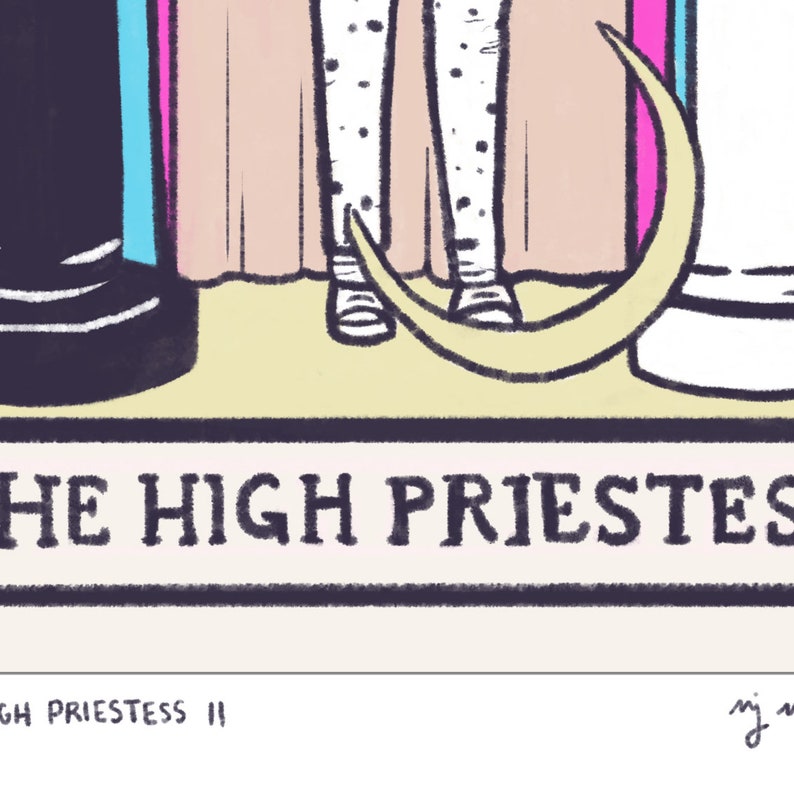 The High Priestess II - Tarot Card Art - 5x7 Art Print, Hand-cut and ...