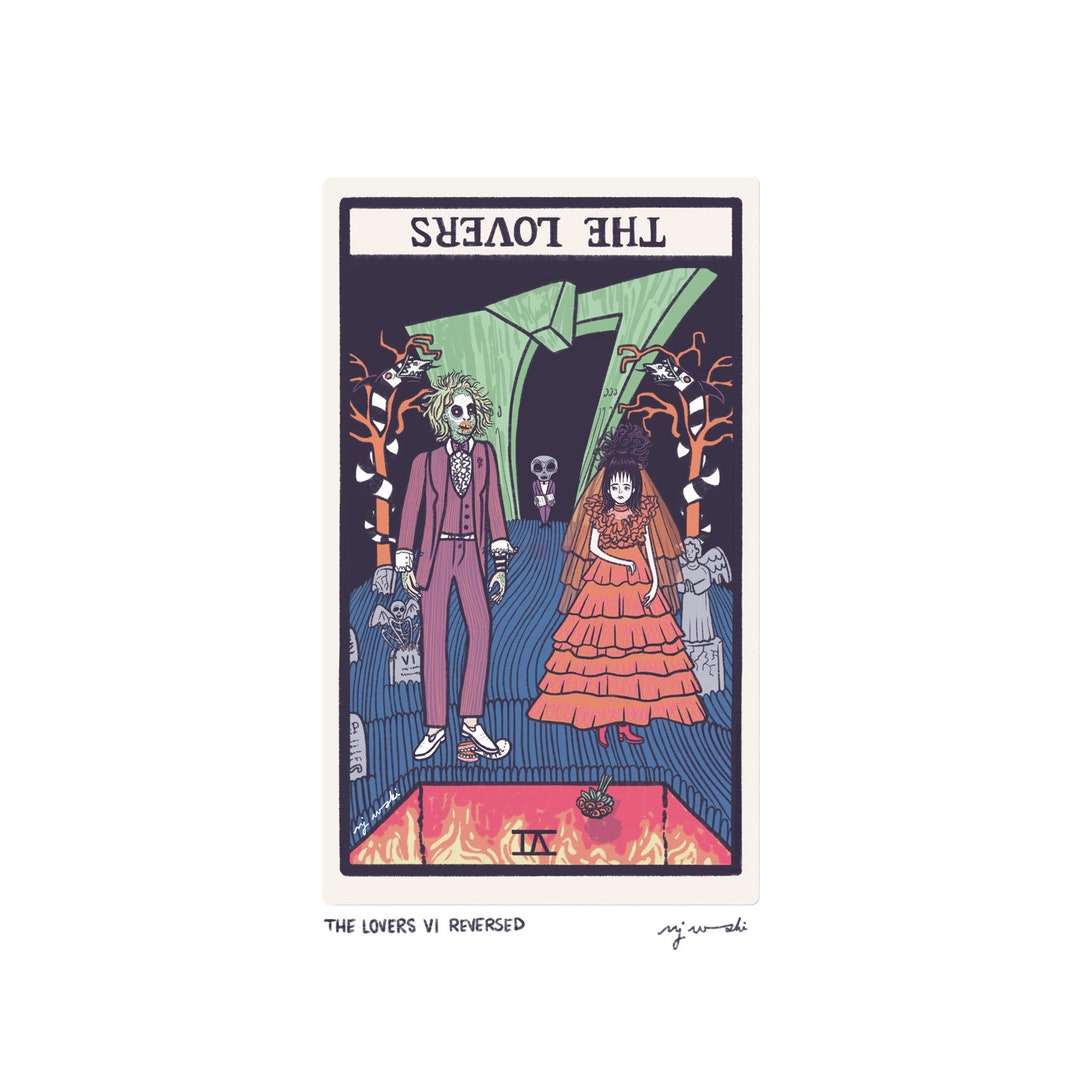 The Lovers Reversed VI - Tarot Card Art - 5x7 Art Print, Hand-cut and ...