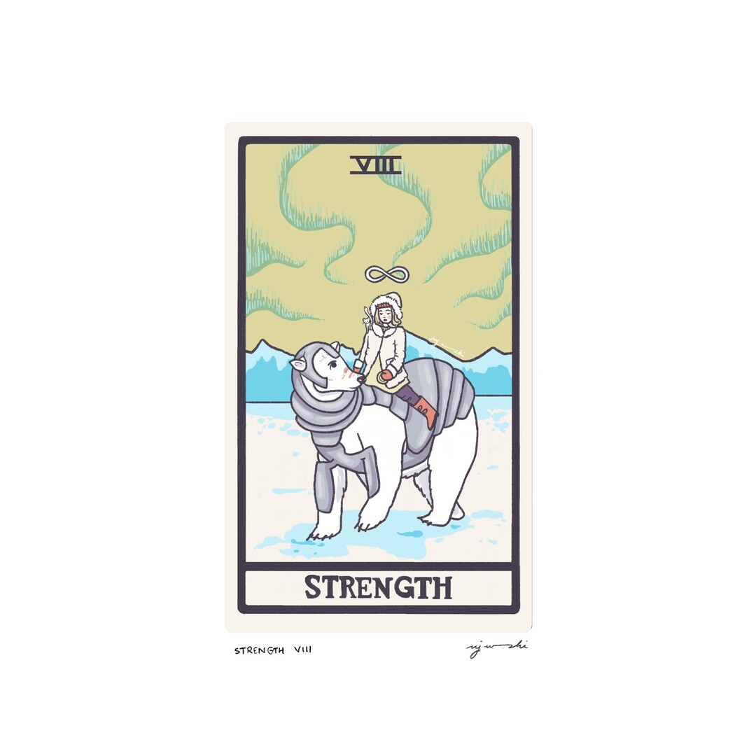 Strength VIII - Tarot Card Art - Hand-cut Art Card Mounted on 5x7 ...