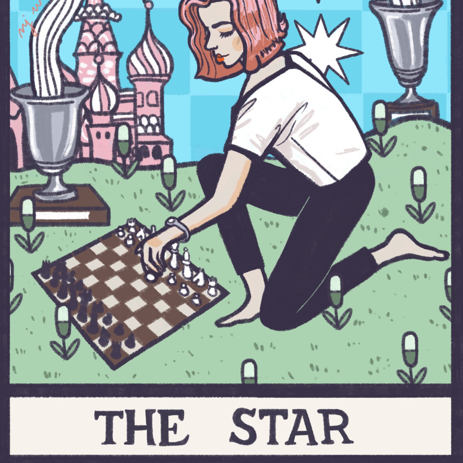 The Star XVII - Tarot Card Art - 5x7 Art Print, Hand-cut and Mounted ...