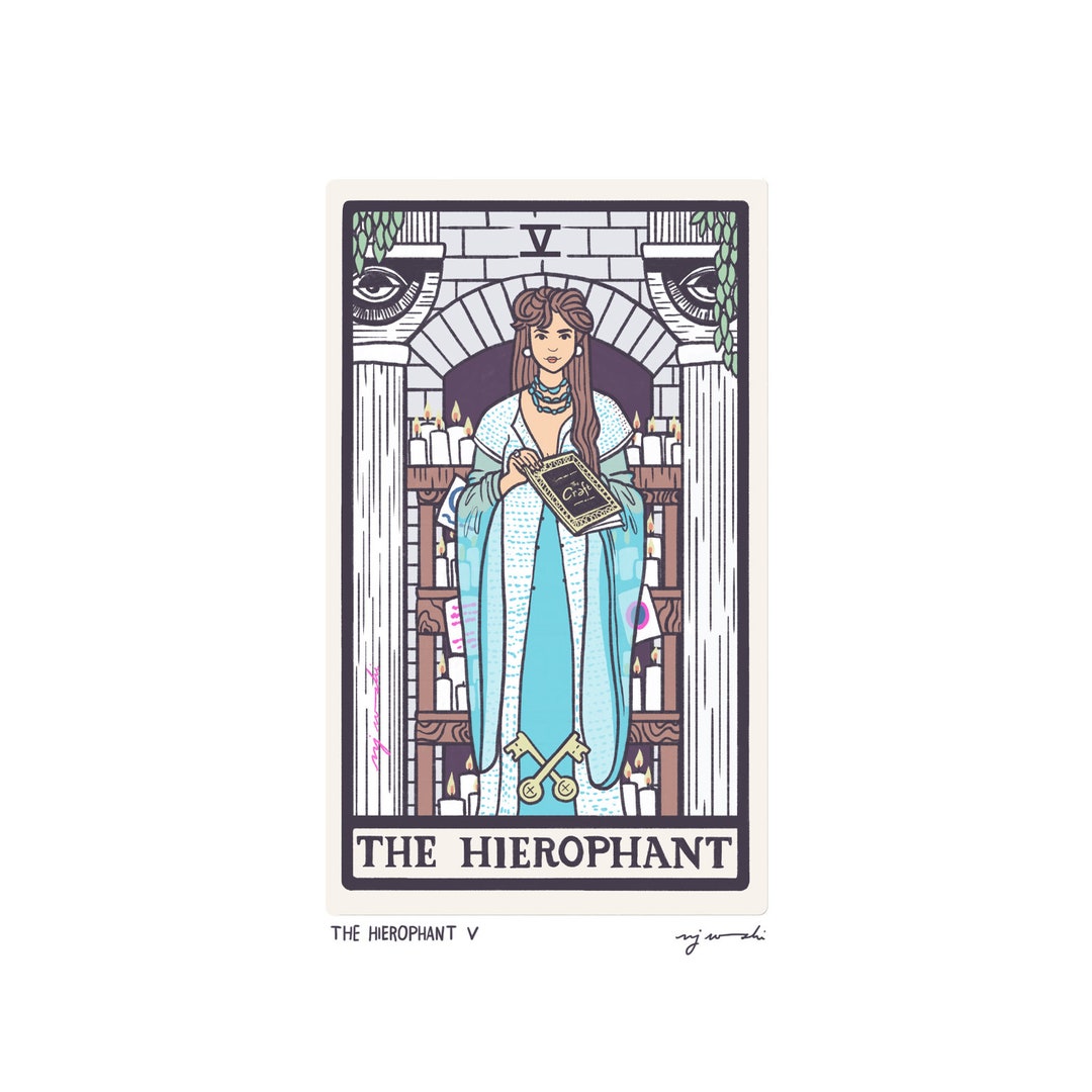 The Hierophant V - Tarot Card Art - 5x7 Art Print, Hand-cut and Mounted ...