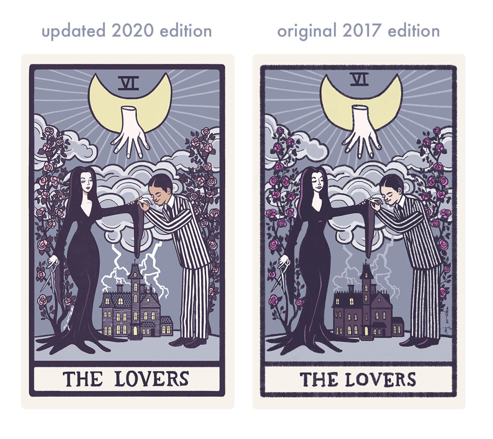 The Lovers VI Tarot Card Art Hand-cut Art Card Mounted on - Etsy